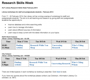 Research Skills Week at AUT Library – Thesislink